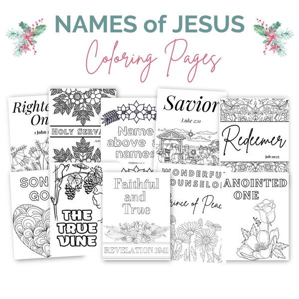 Names of Jesus Coloring Pages – Flourishing Today Shop