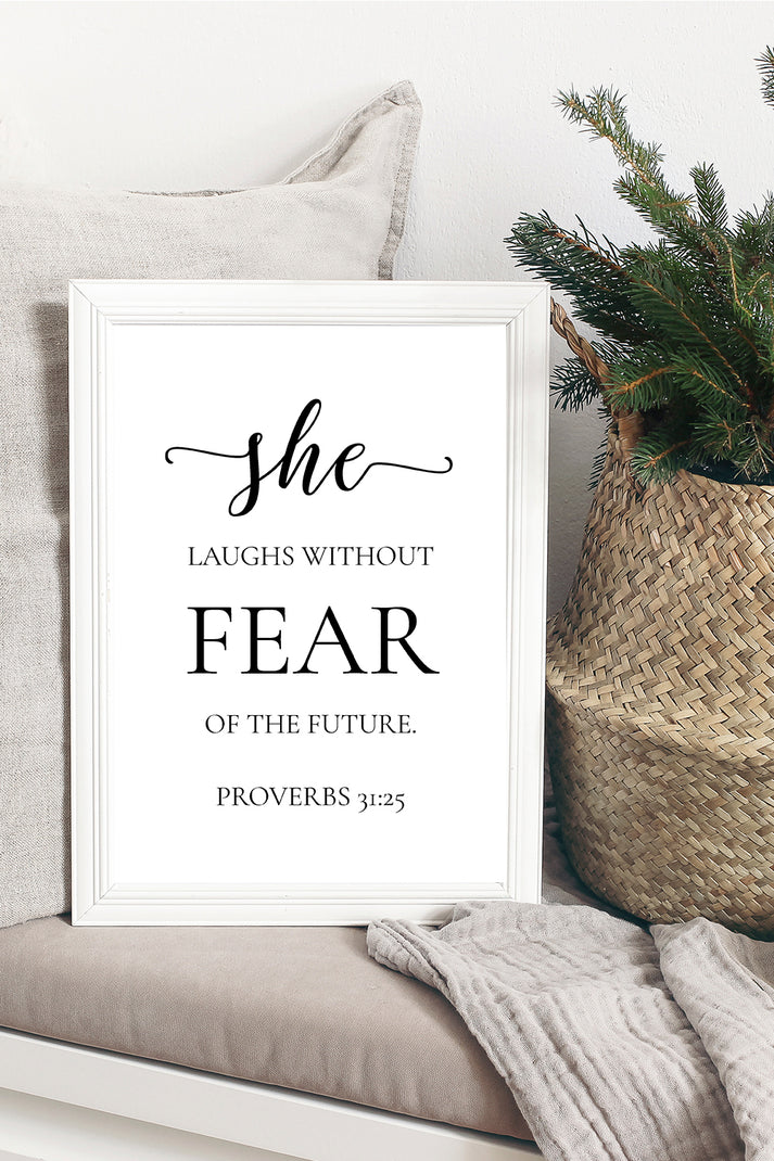 She laughs without FEAR Printable – Flourishing Today Shop